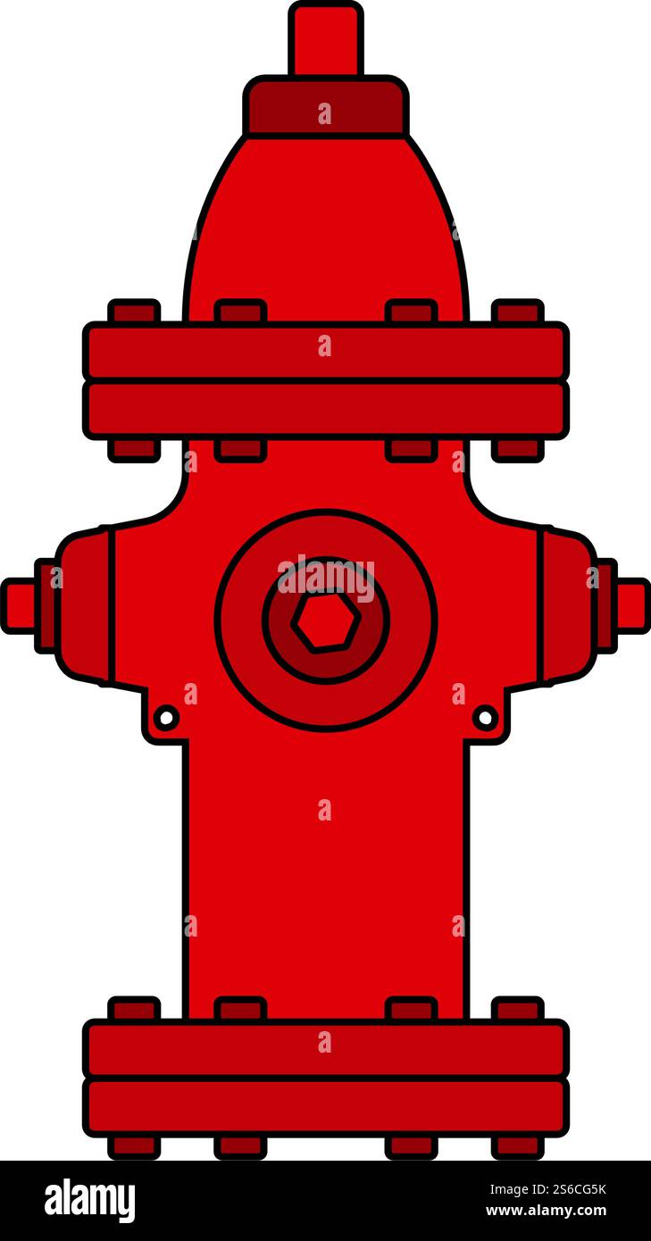 Fire Hydrant Icon. Editable Outline With Color Fill Design. Vector ...