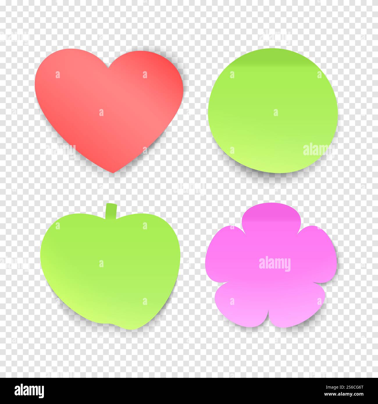 Memo stickers vector collection, sticky notes isolated on transparent ...