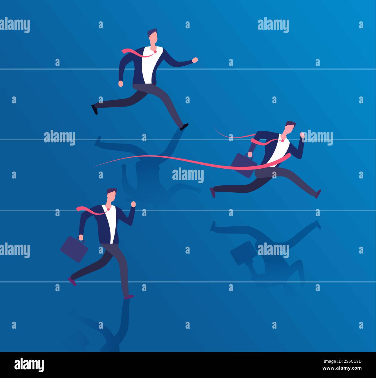 Businessman crossing finish line. Success achievement, leadership and ...