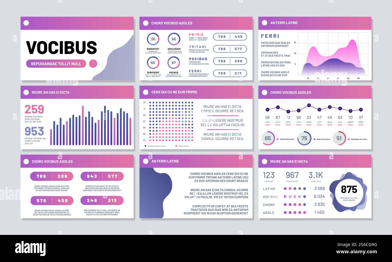 Vector info panels, presentation templates with infographics elements ...
