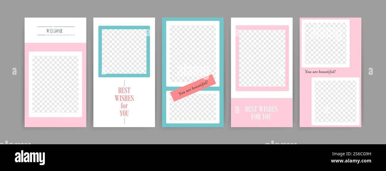 Inspired by Instagram - vector stories template collection for social ...