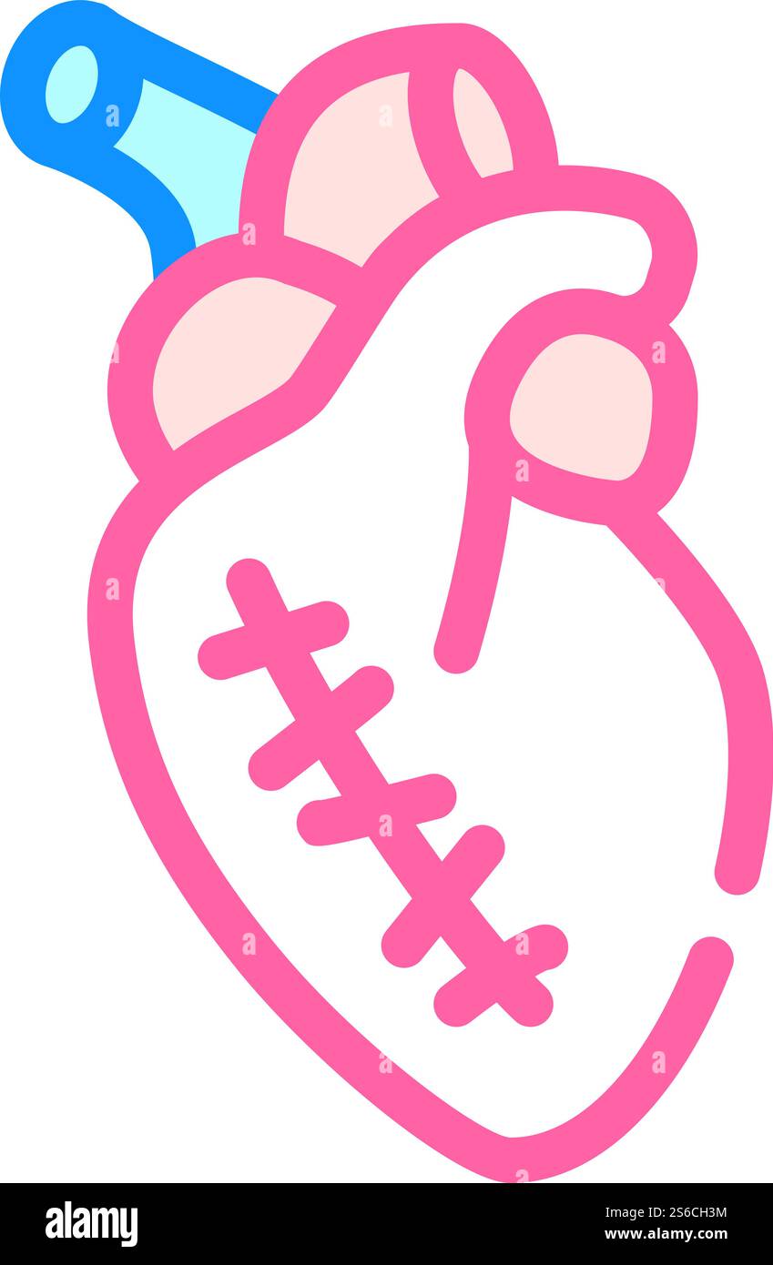 heart attack operation color icon vector. heart attack operation sign ...