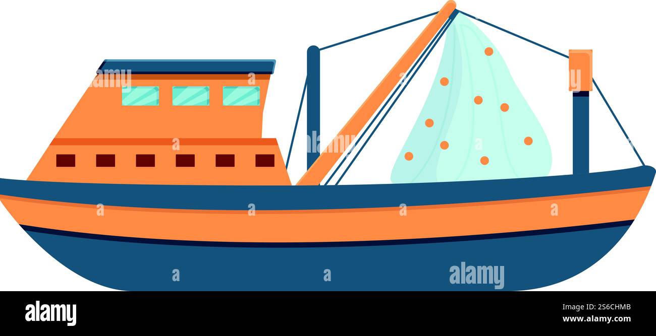 Marine fishing vessel icon. Cartoon of marine fishing vessel vector ...