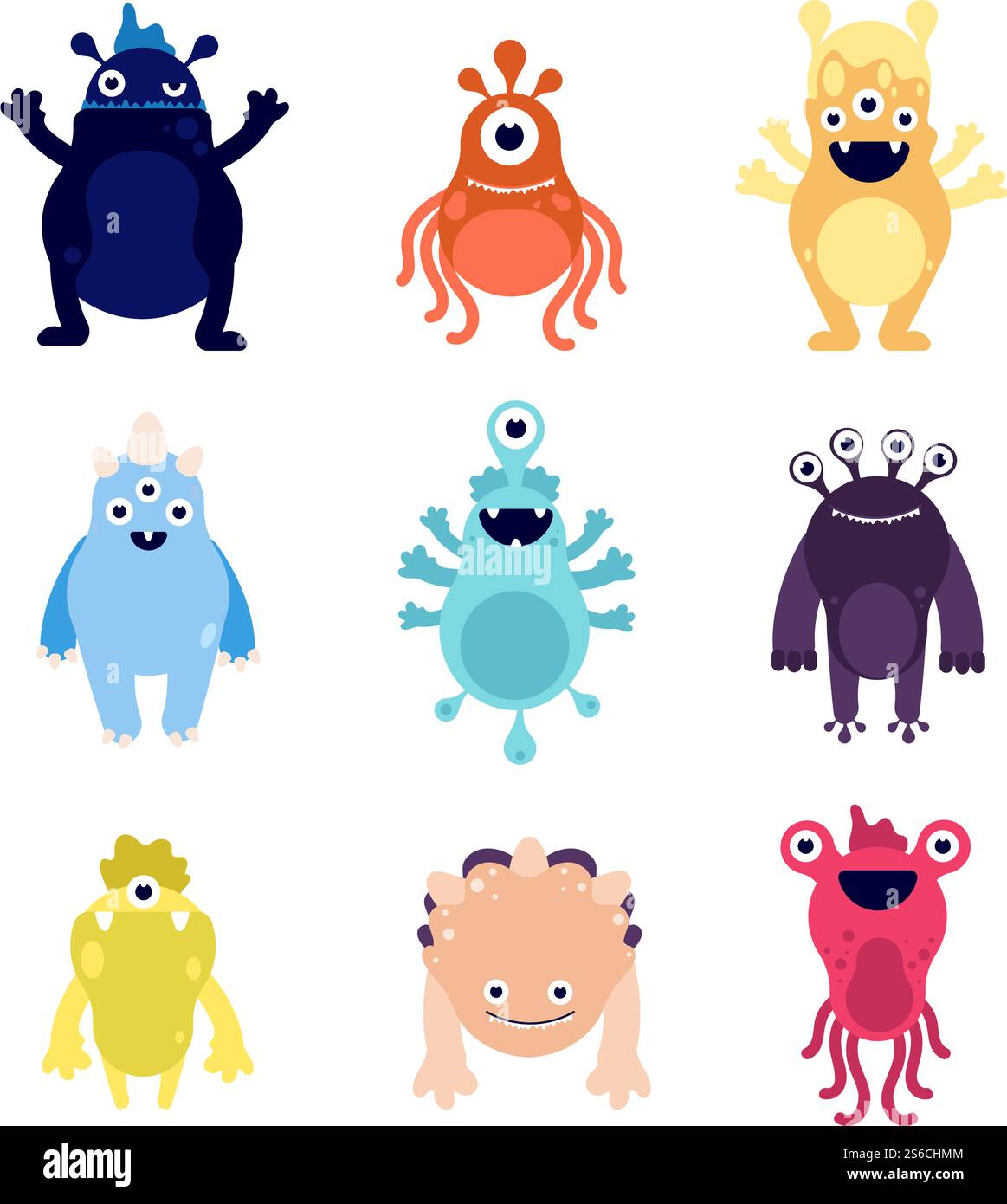 Funny monsters. Cute baby monster aliens bizarre avatars. Crazy hungry ...
