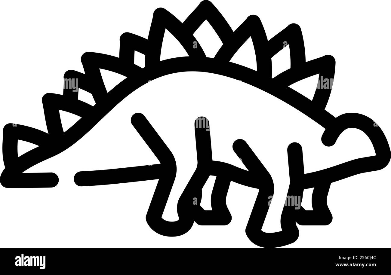 stegosaurus dinosaur line icon vector. stegosaurus dinosaur sign ...