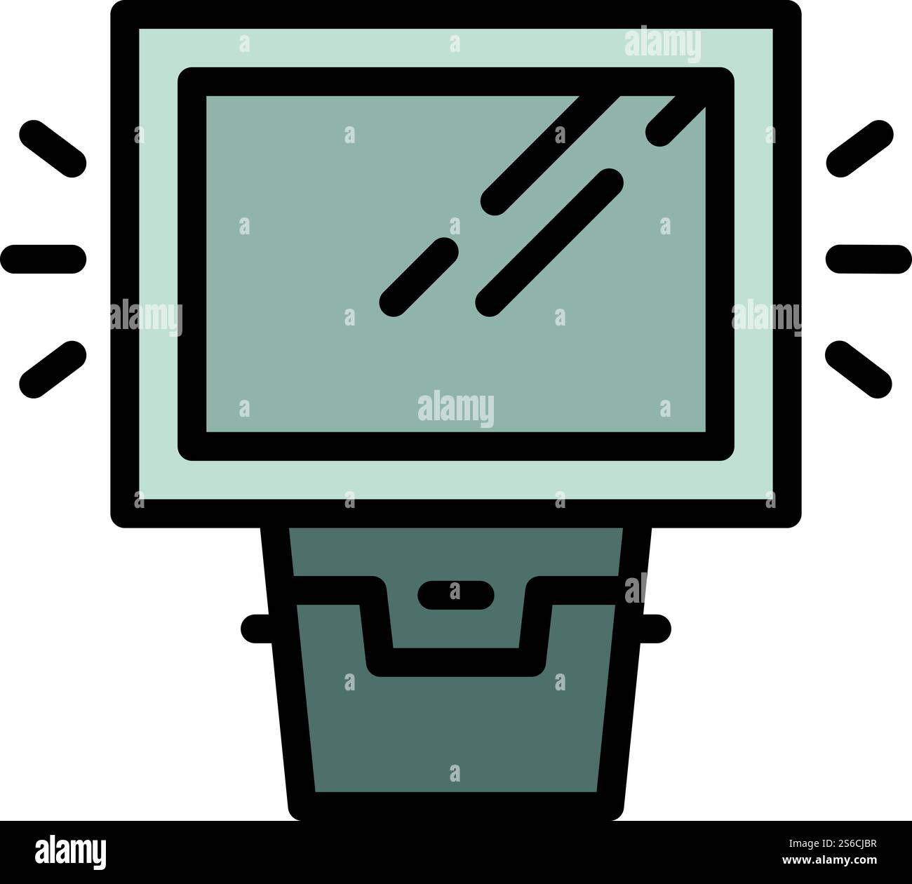 Glass flashlight icon. Outline glass flashlight vector icon for web ...