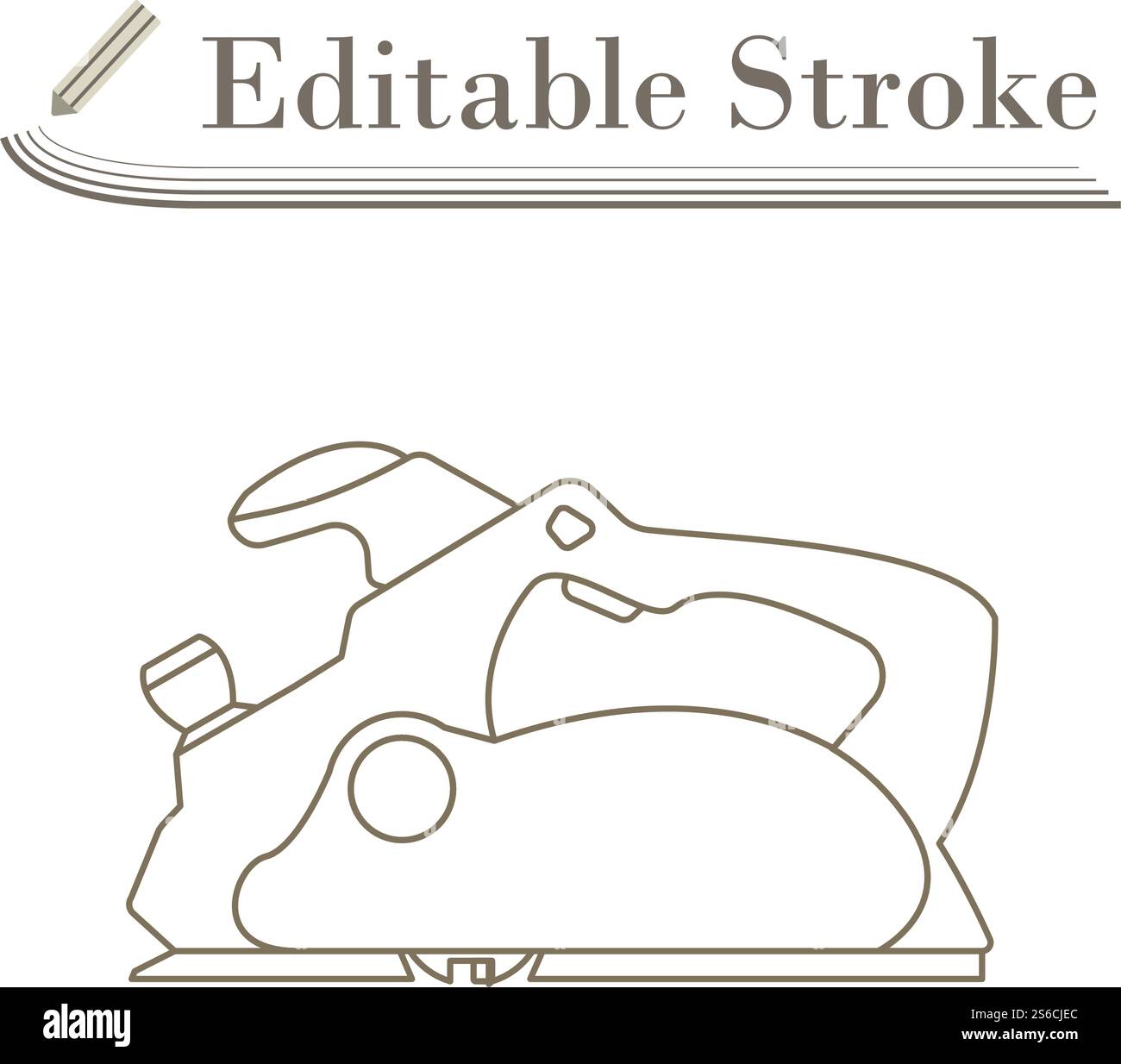 Electric Planer Icon. Editable Stroke Simple Design. Vector ...