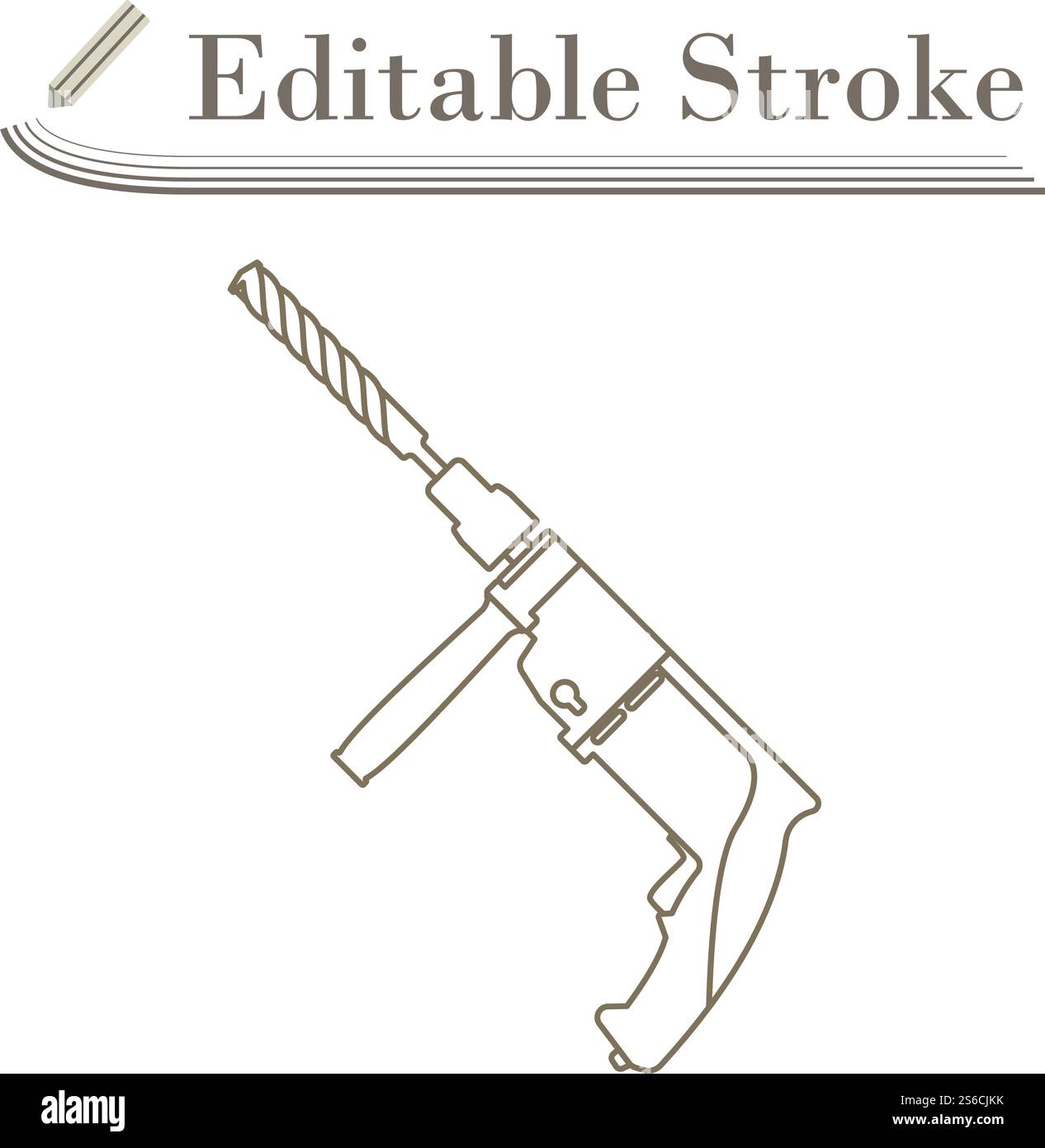Electric Perforator Icon. Editable Stroke Simple Design. Vector ...