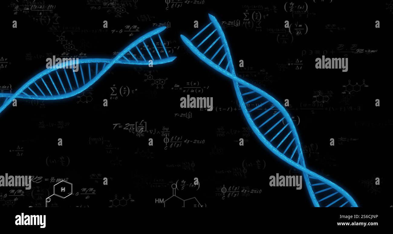 Image of dna strands over mathematical equations Stock Photo - Alamy
