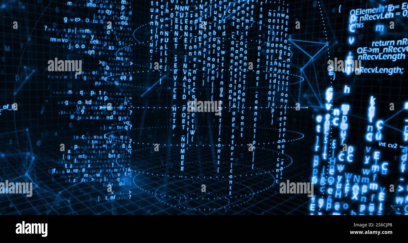 Image of network of connections and data processing Stock Photo - Alamy