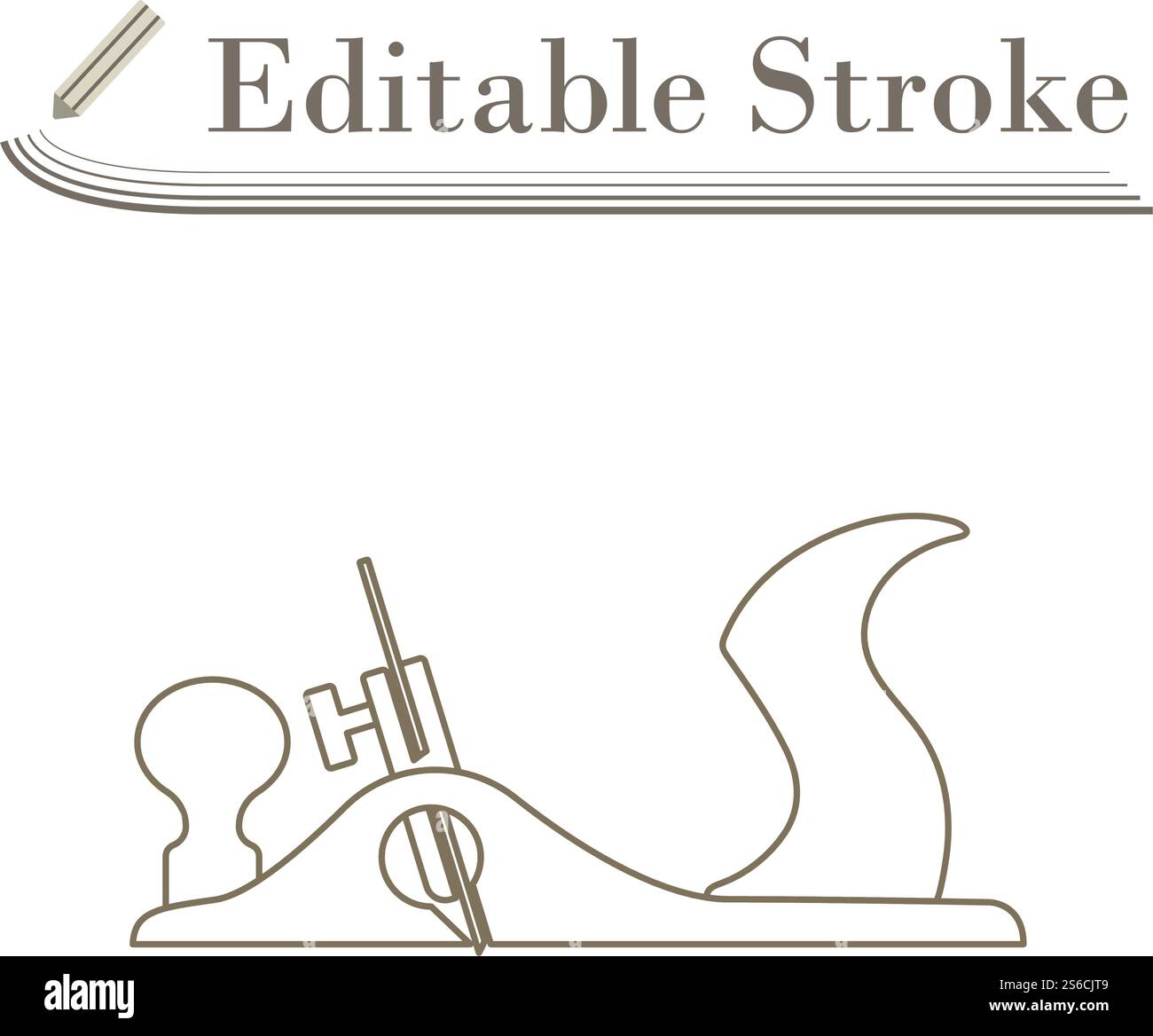 Jack-plane Tool Icon. Editable Stroke Simple Design. Vector ...