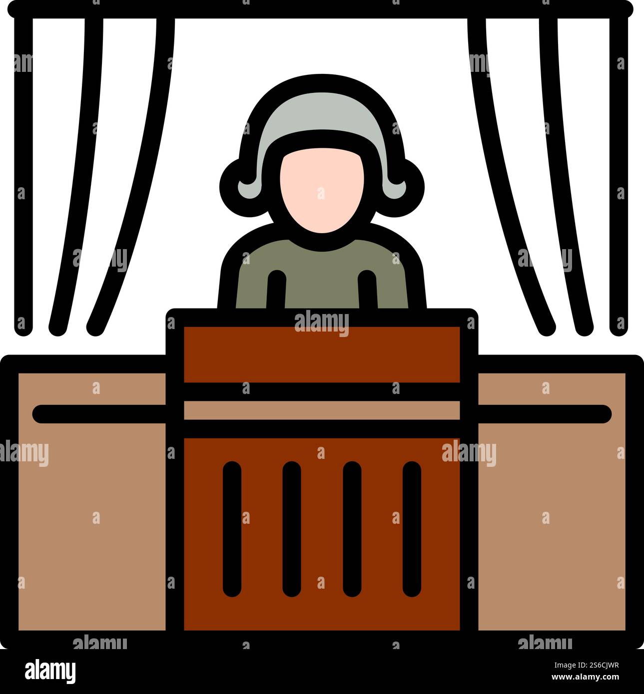 Courthouse judge man icon. Outline courthouse judge man vector icon for ...