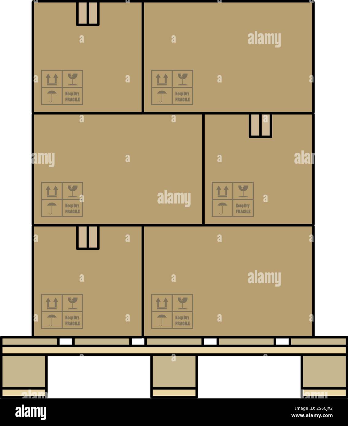 Cardboard Package Box Icon. Editable Outline With Color Fill Design ...