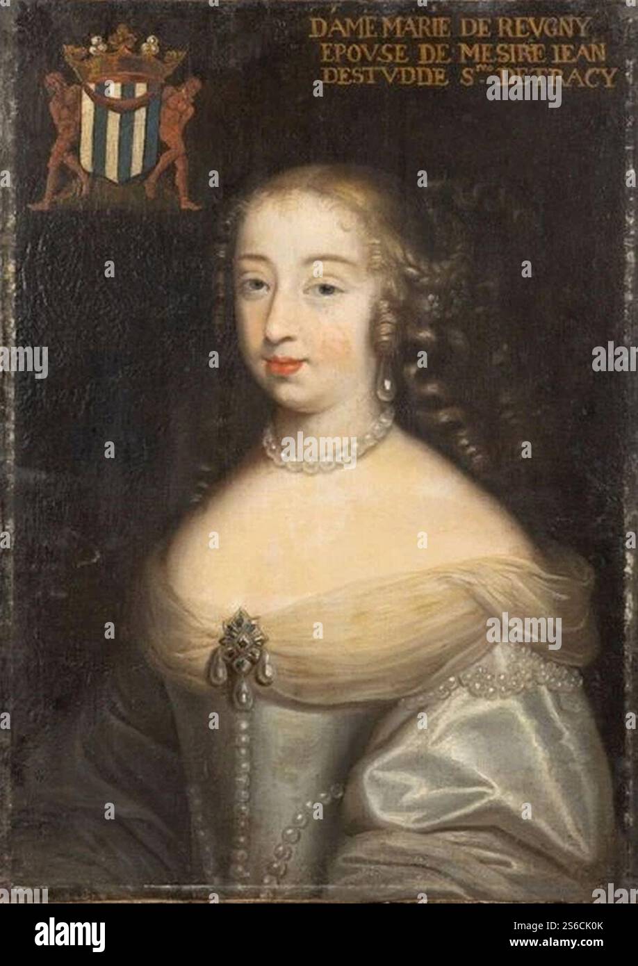 French School - Portrait of lady Marie de Reugny, wife of messire, Jean ...