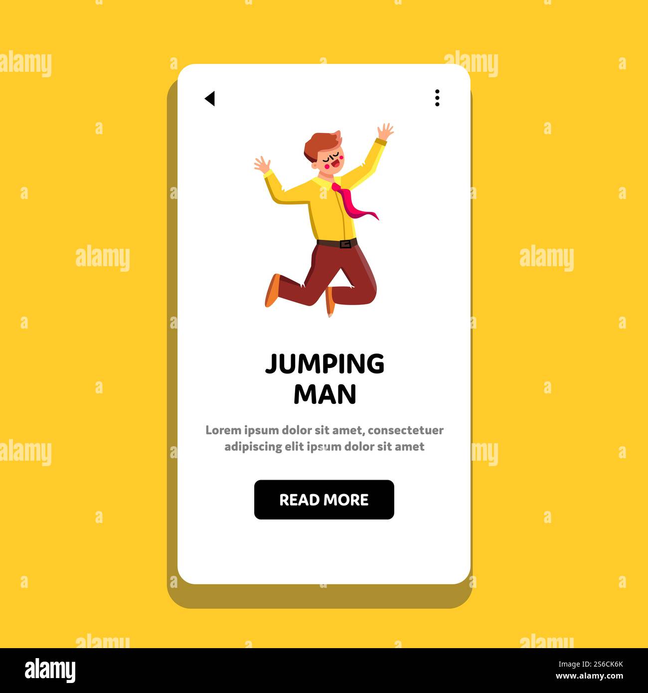 Jumping Man Businessman Joyful And Happy Vector. Smiling And Happiness ...