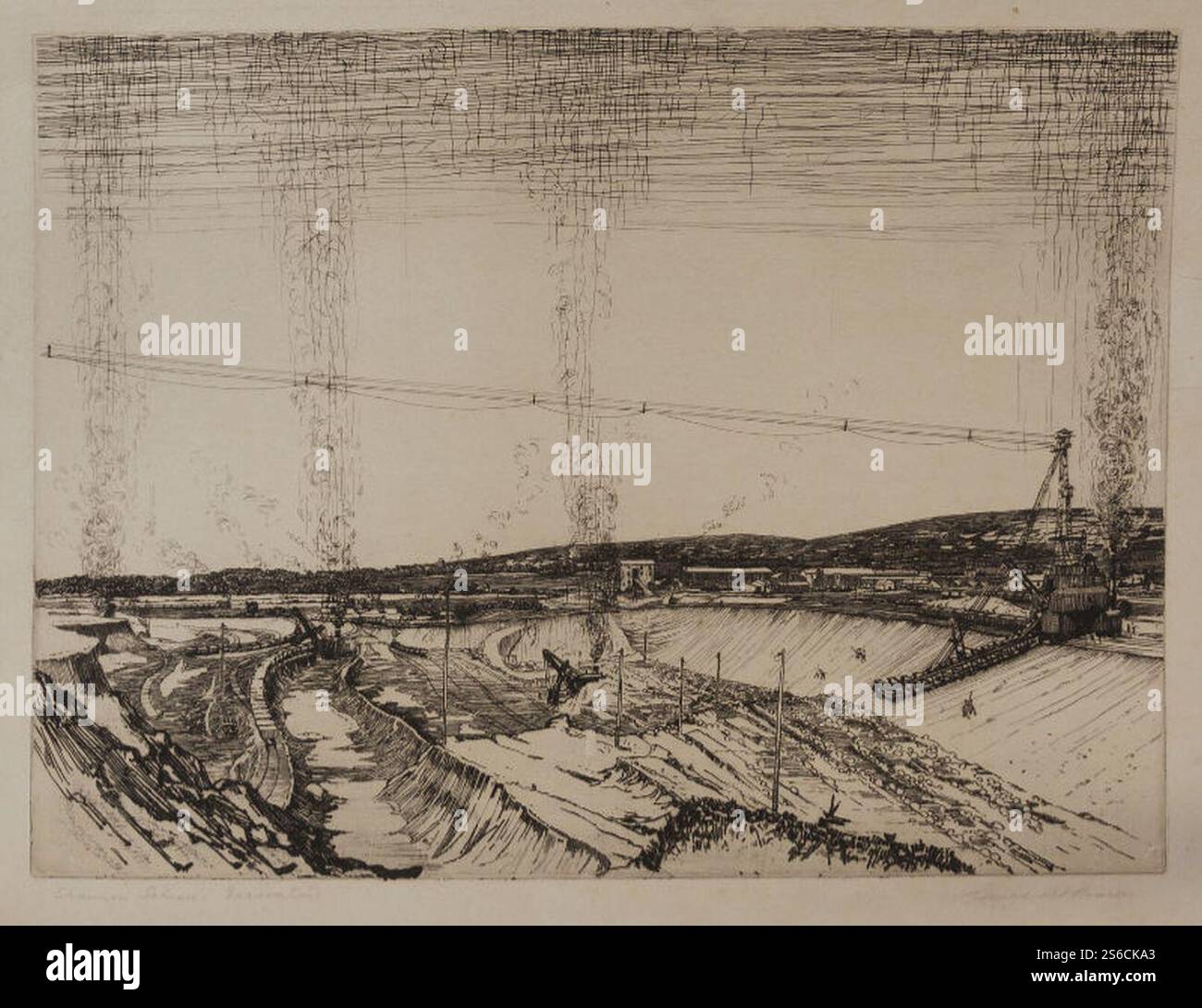 George Atkinson, Shannon Scheme- The Excavations, c.1929, etching Stock ...