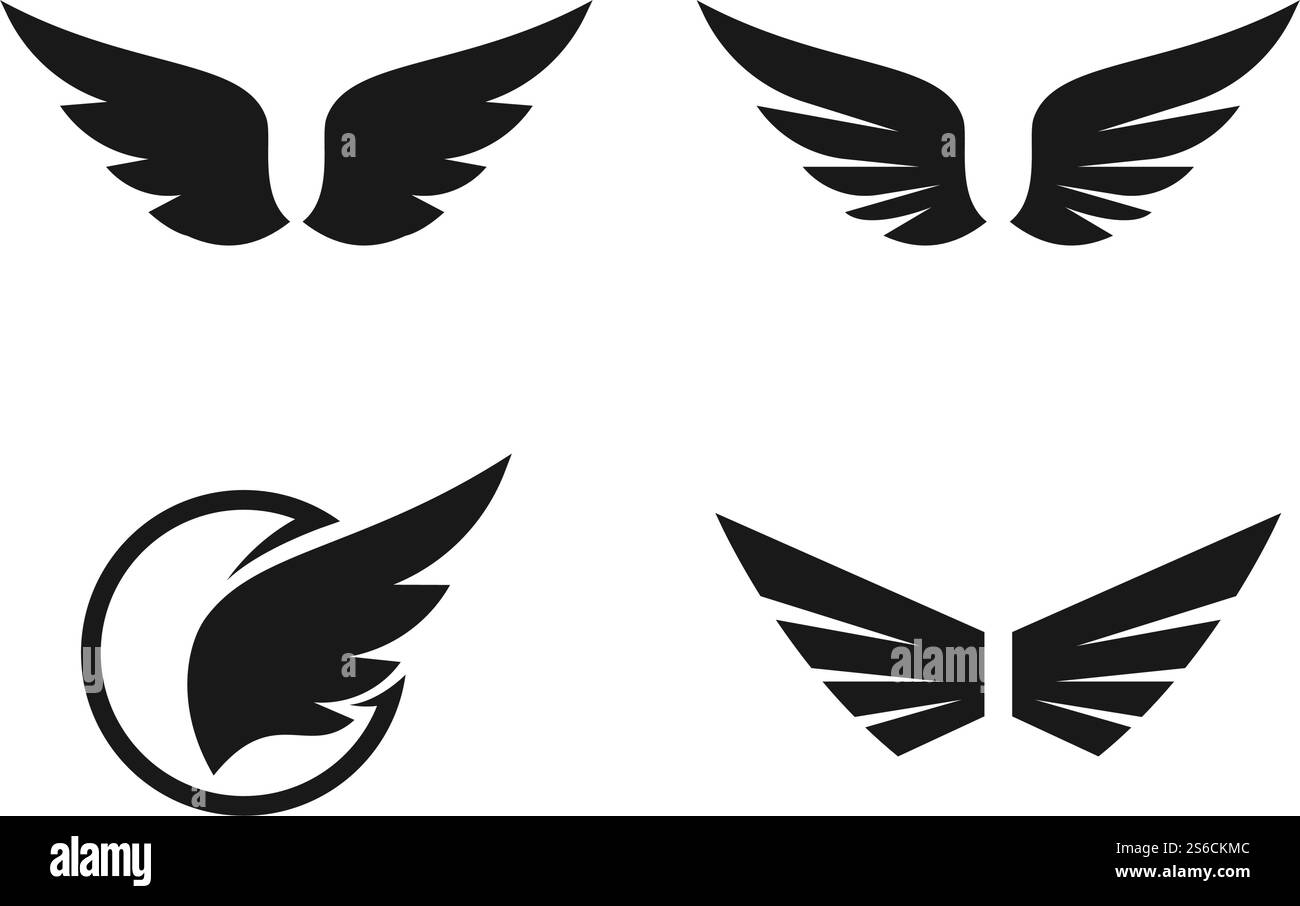 Wing illustration logo and symbol vector design Stock Vector Image ...
