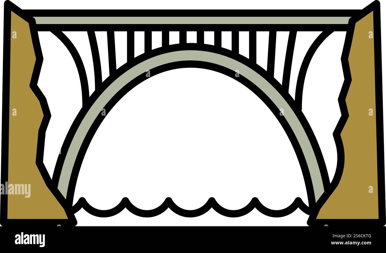 Skyline bridge icon. Outline skyline bridge vector icon for web design ...
