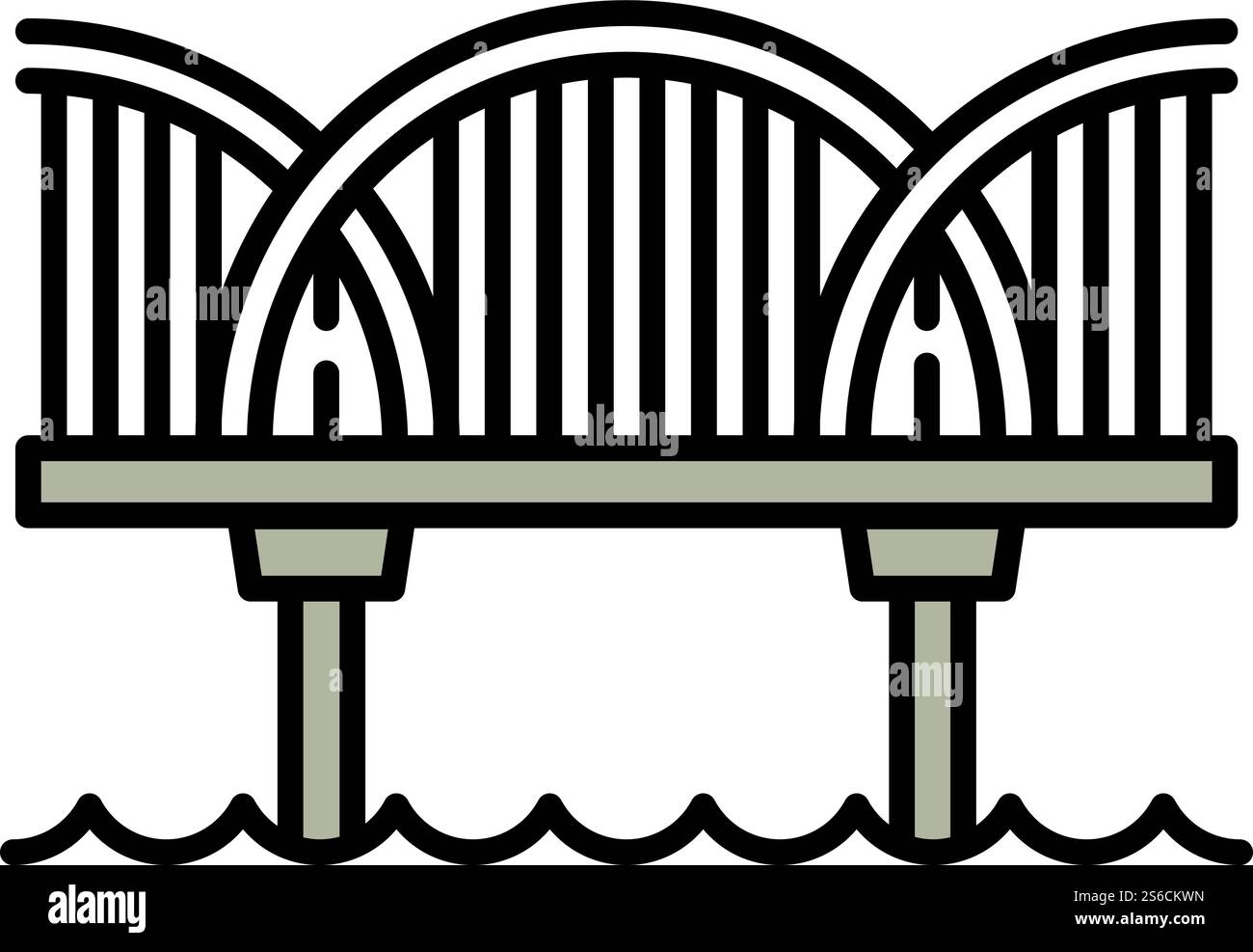 River bridge icon. Outline river bridge vector icon for web design ...