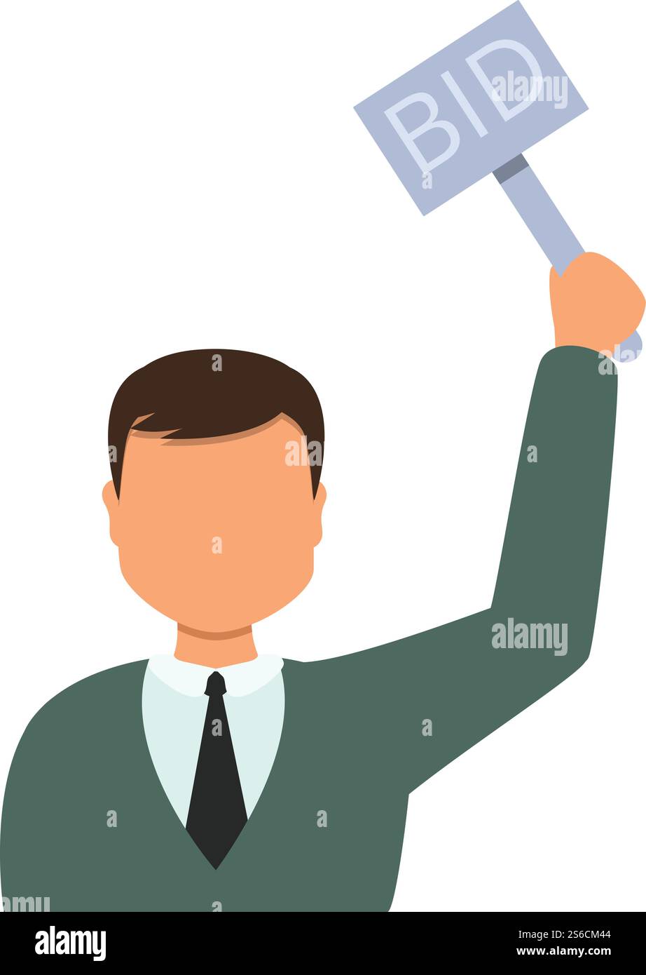 Auction bid person icon. Cartoon of auction bid person vector icon for ...