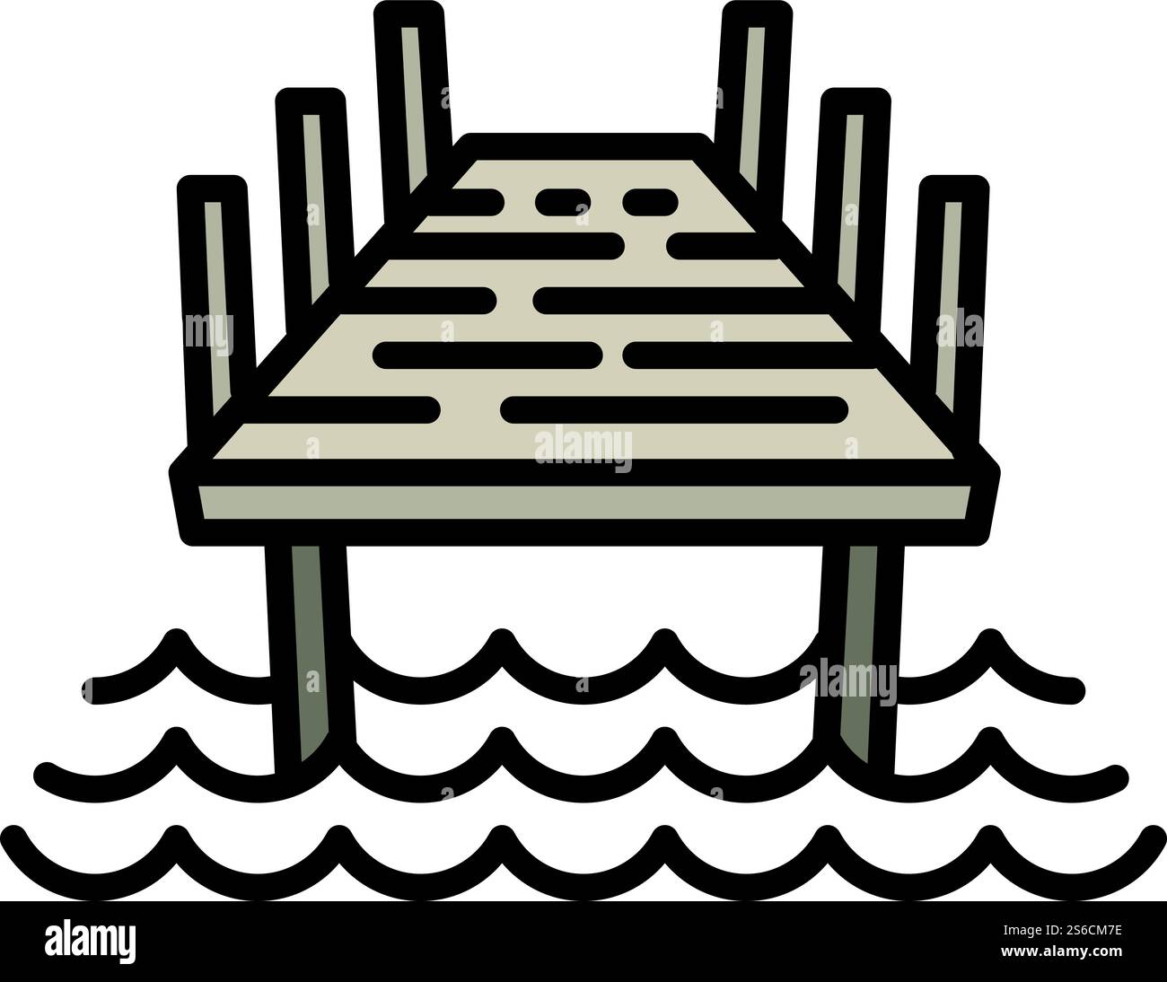 Wood bridge icon. Outline wood bridge vector icon for web design ...