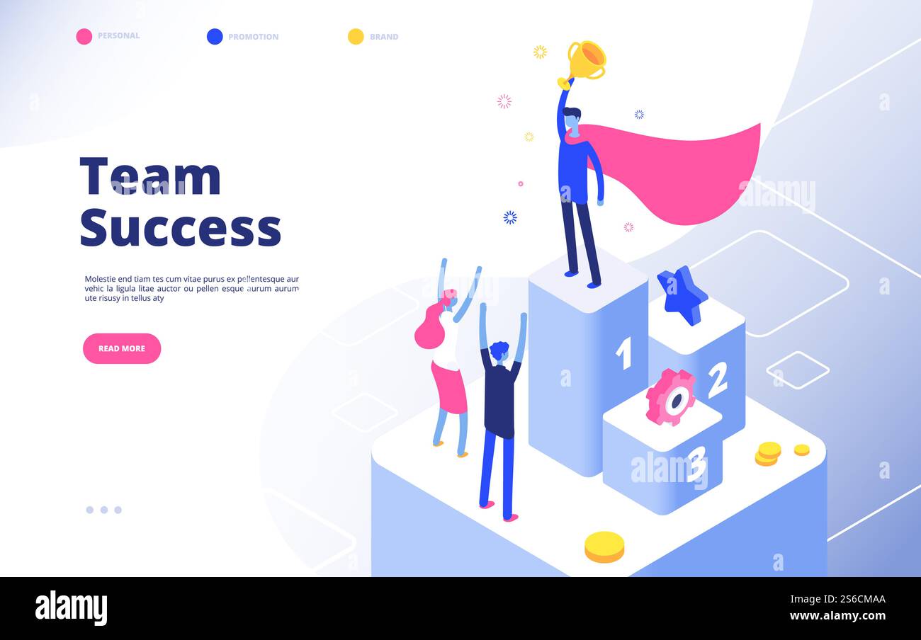 Business achievement isometric concept. Best businessman award ...