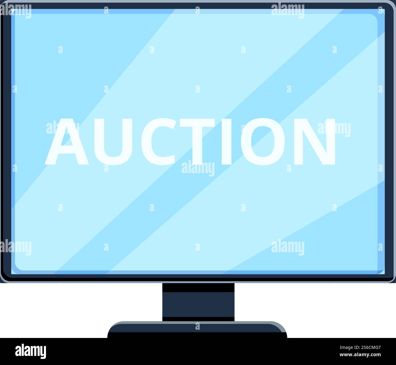 Online auction monitor icon. Cartoon of online auction monitor vector ...