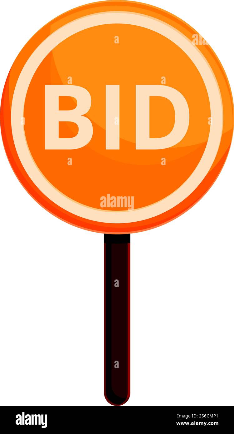 Bid paddle icon cartoon hi-res stock photography and images - Alamy