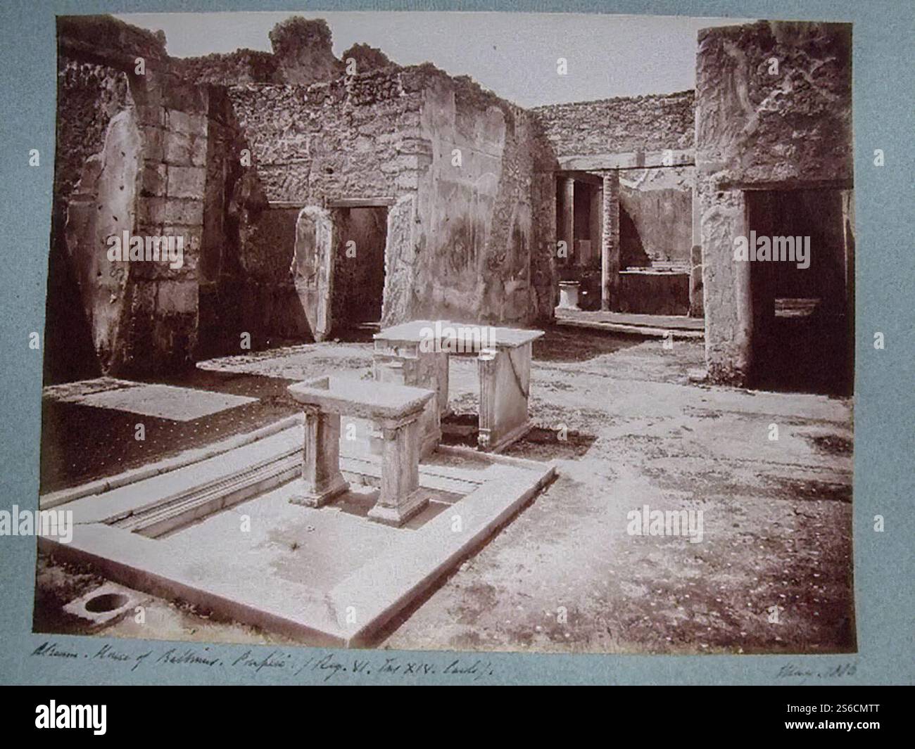 Fullonica of Vesonius Primus, Pompeii, 1886 photograph Atrium with ...