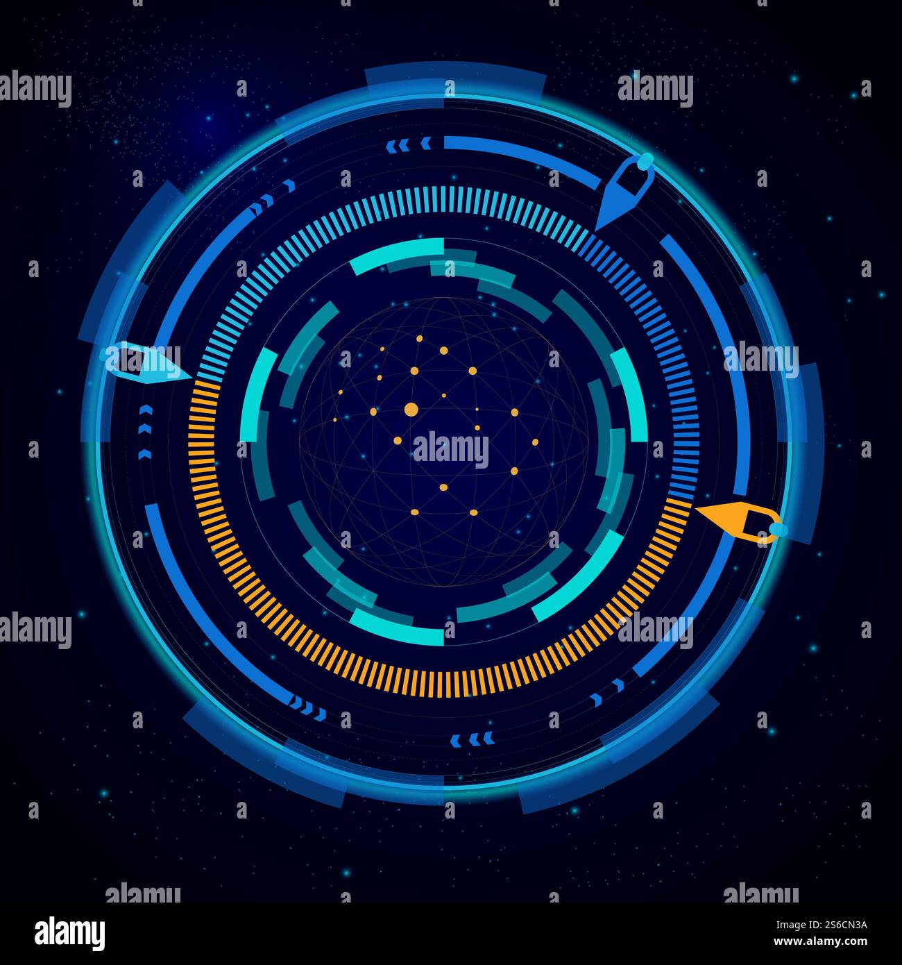Digital eye HUD UI, sci-fi futuristic user interface, virtual target ...