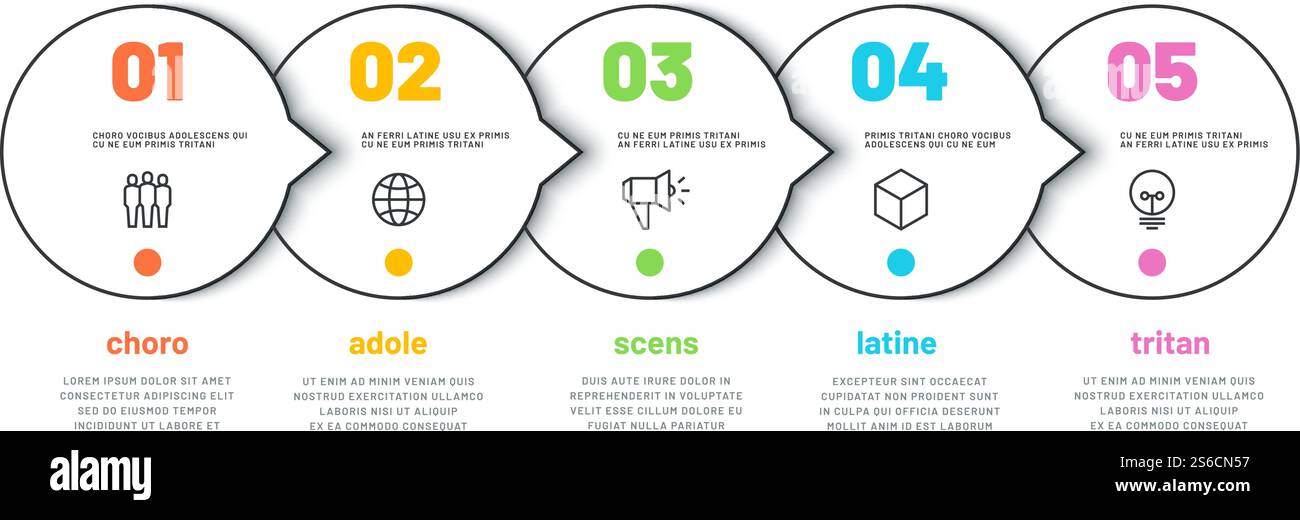 Process line infographic. 5 options timeline calendar, organization ...