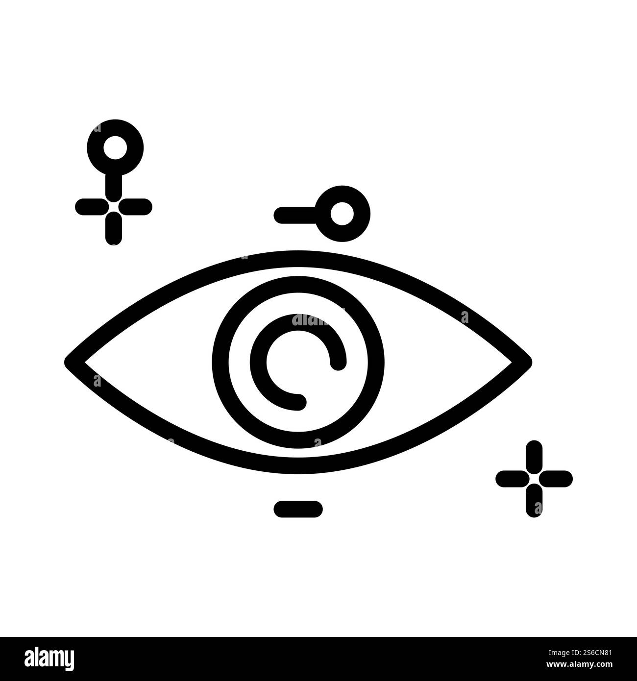 Human eye isolated outline icon, ophthalmology and eyesight treatment ...