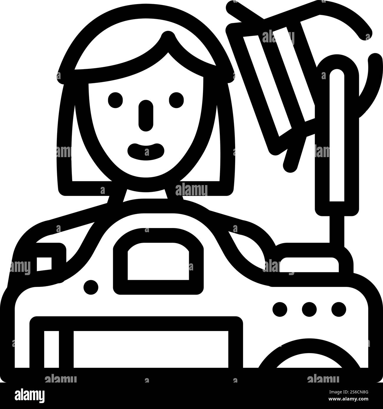 photographer woman job line icon vector. photographer woman job sign ...