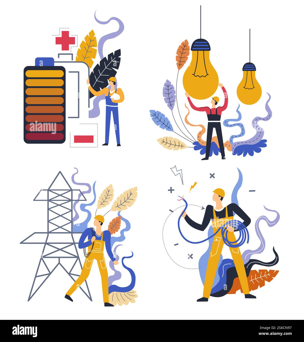 Electricity generation or electrical power, battery charge and light ...