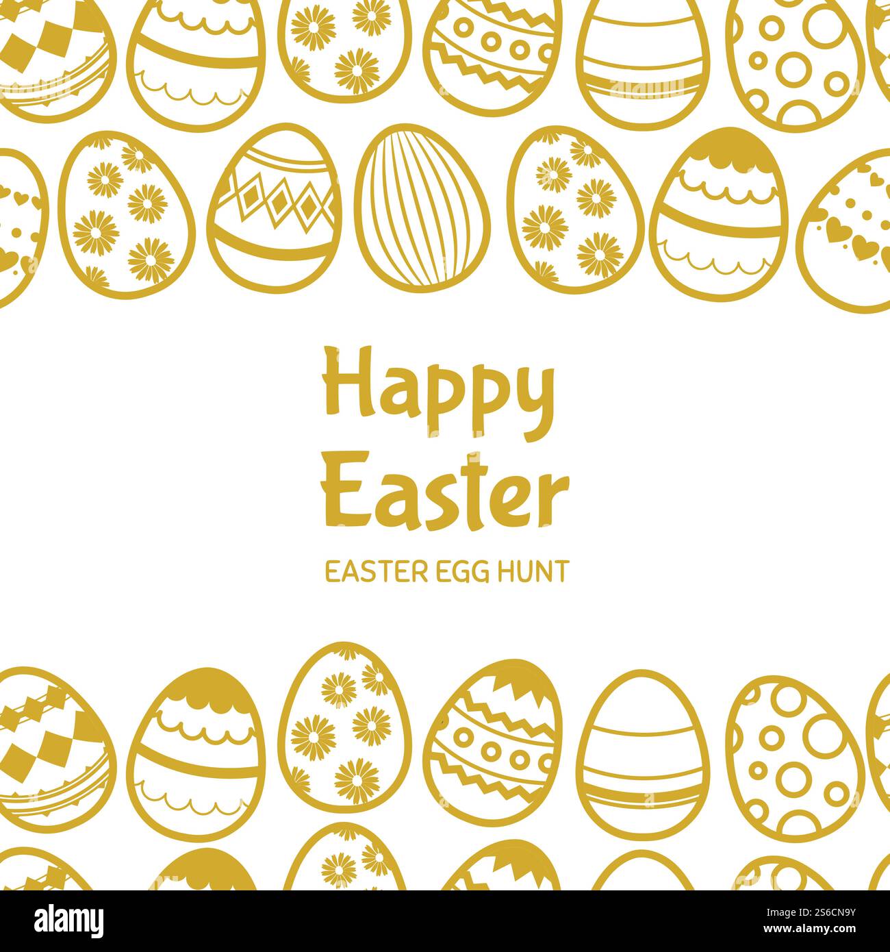 Happy easter egghunt vector banner template with text. Illustration of happy easter, egghunt ...