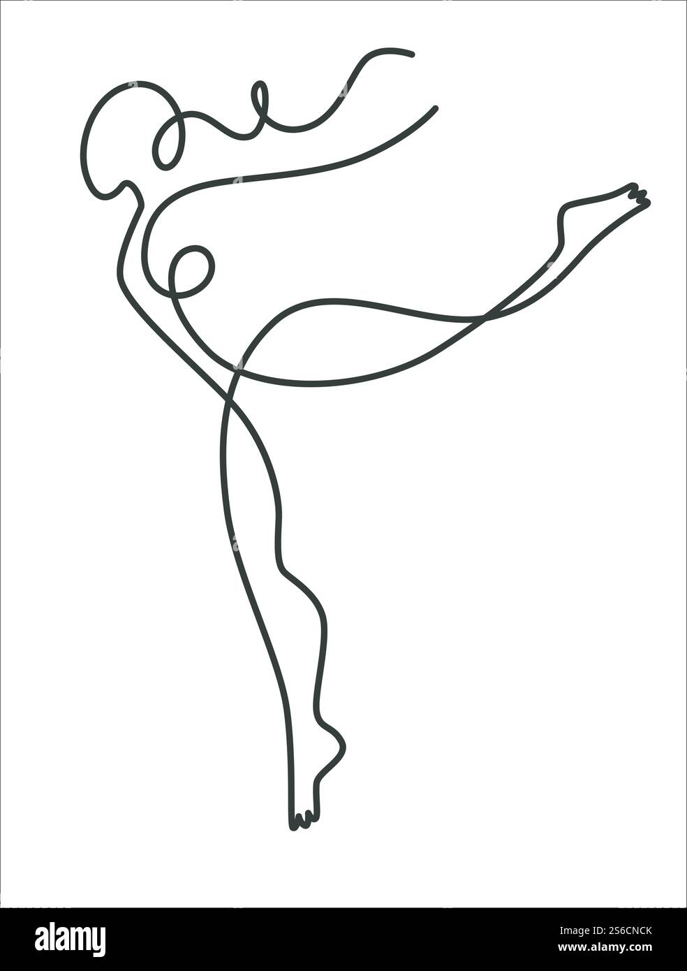 Continuous line art drawing, ballet dancer or ballerina outline ...