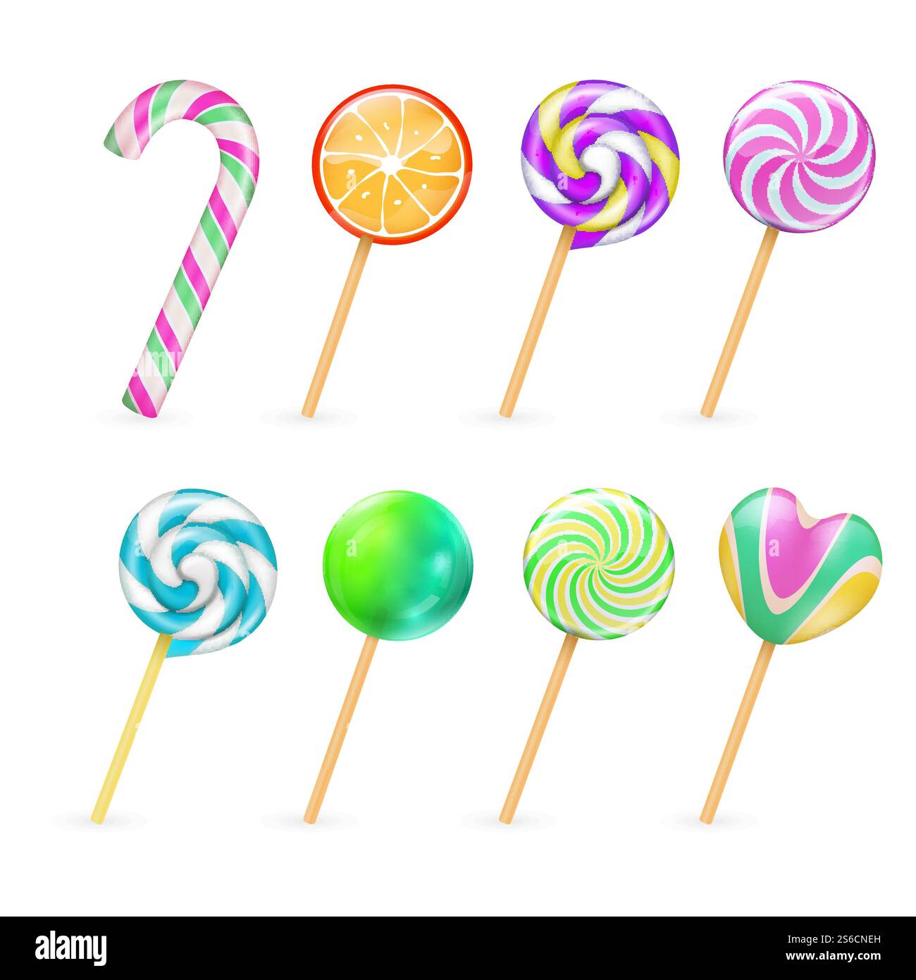 Realistic lollipops candies vector isolated on white background ...
