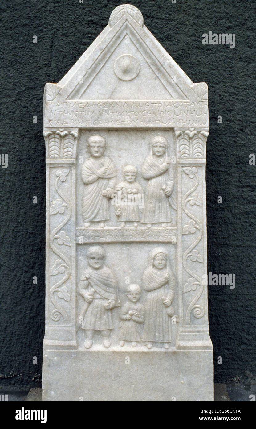 Funerary stele of the family of Papias Stock Photo - Alamy