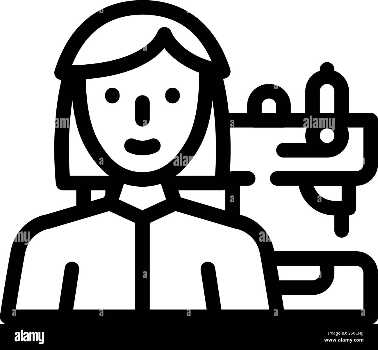 seamstress woman job line icon vector. seamstress woman job sign ...