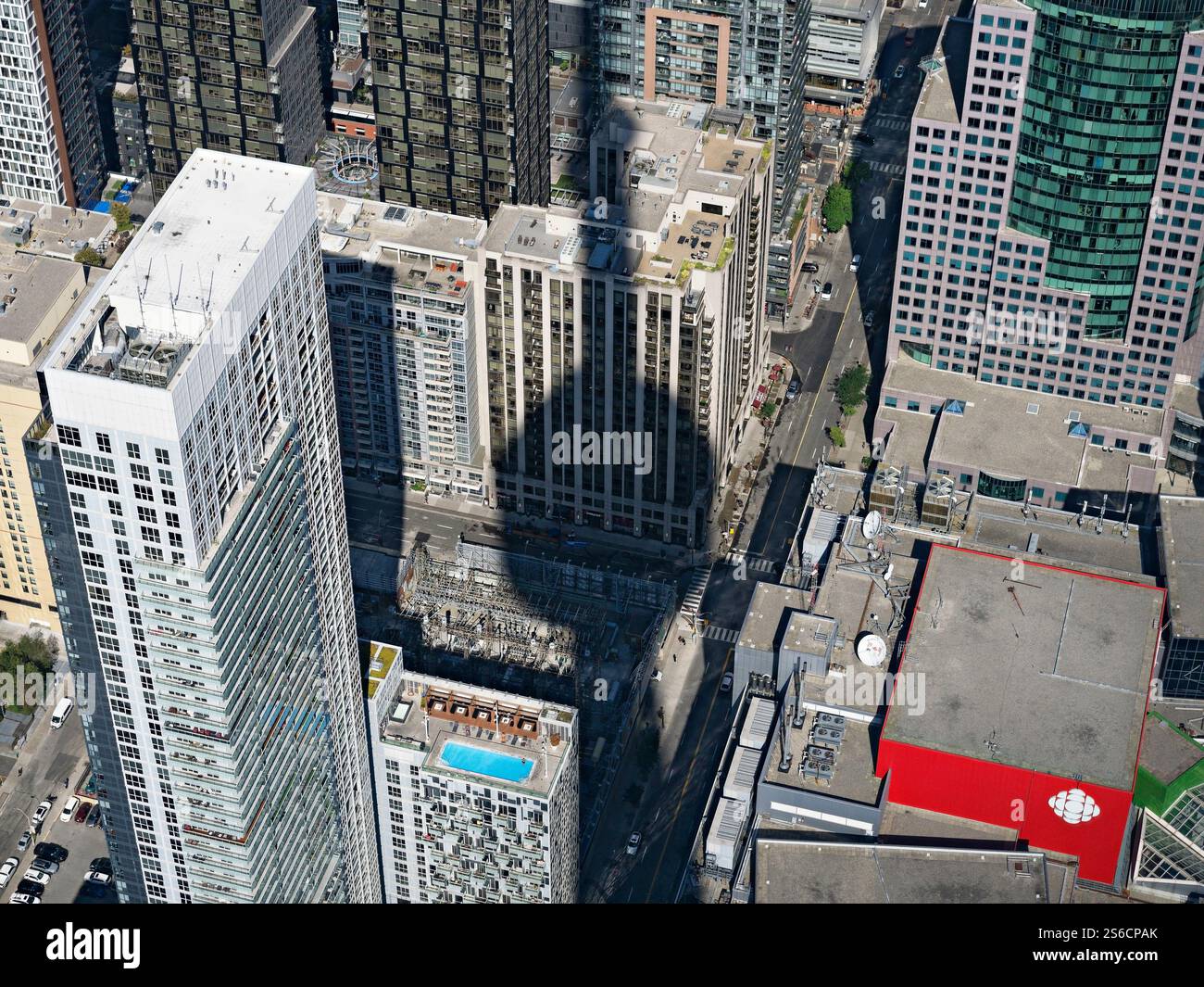 Toronto Canada / Toronto Cityscape aerial view from CN Tower looking ...