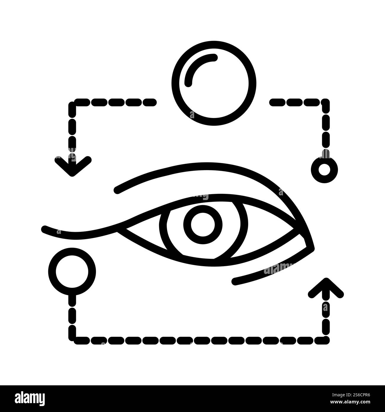Human eye isolated outline icon, vision and eyesight treatment vector ...