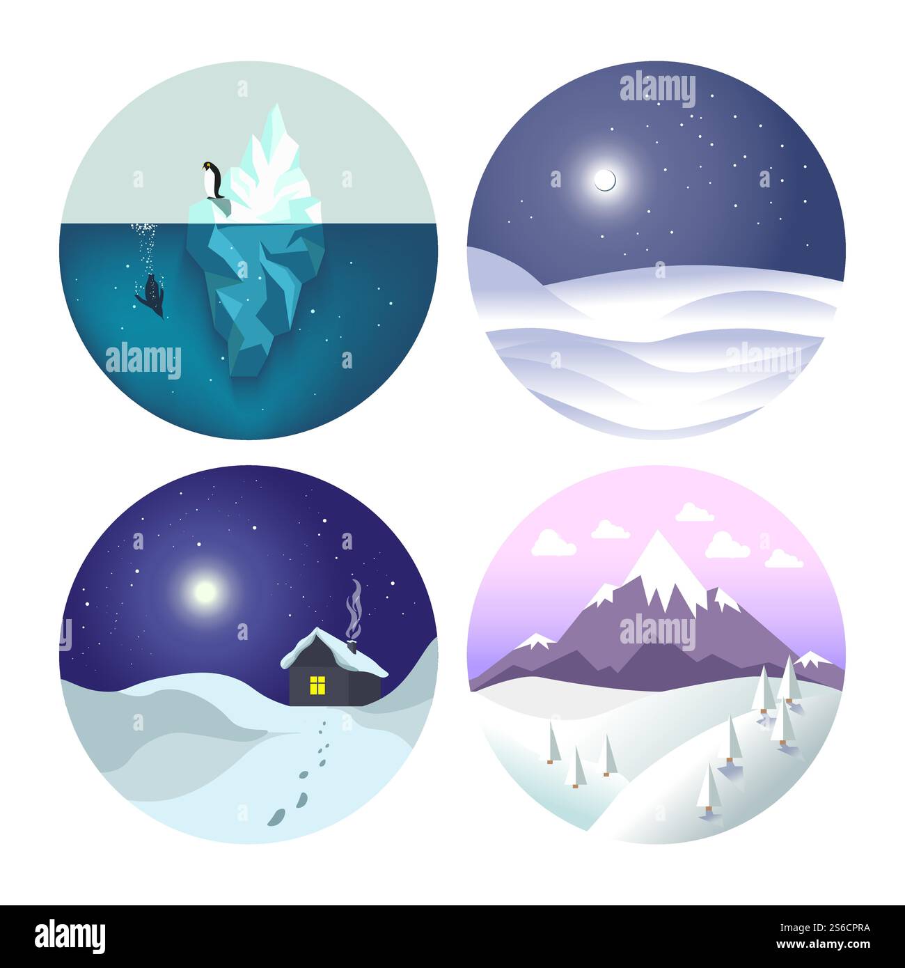 Snowscapes Stock Vector Images - Alamy