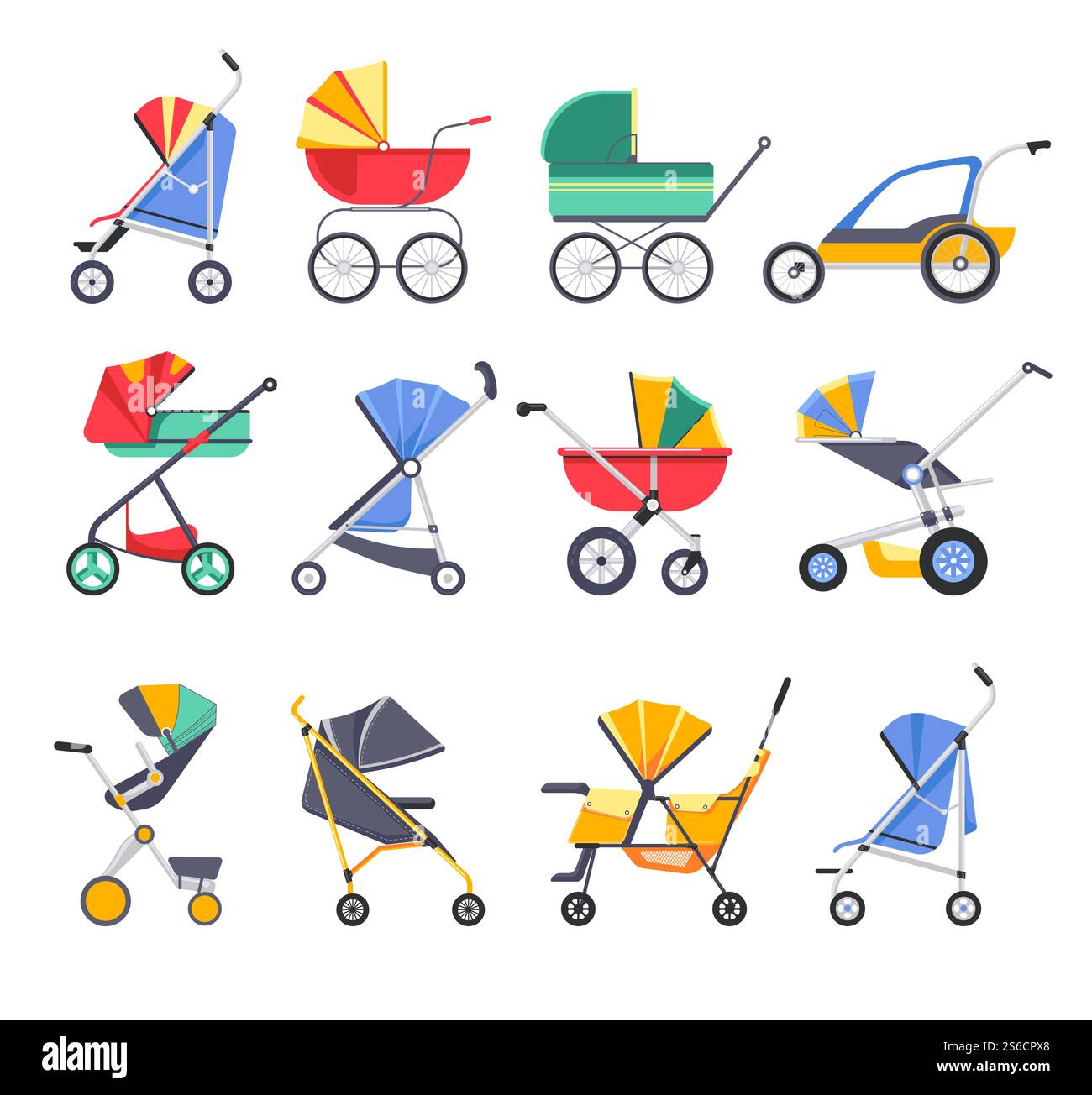 Baby carriage models isolated icons hi-res stock photography and images ...