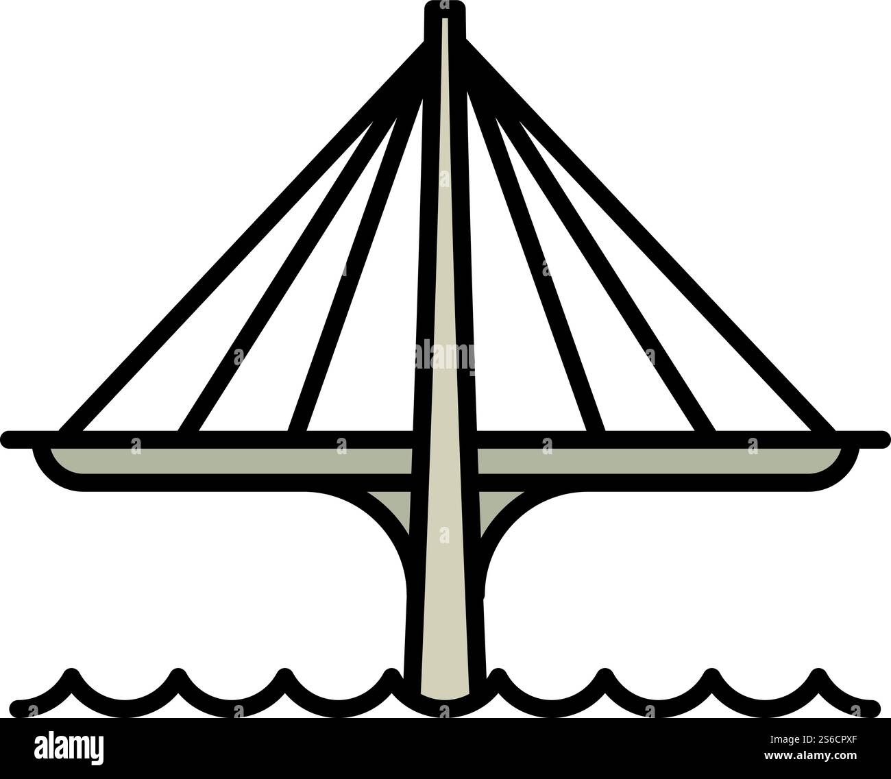 Futuristic bridge icon. Outline futuristic bridge vector icon for web ...