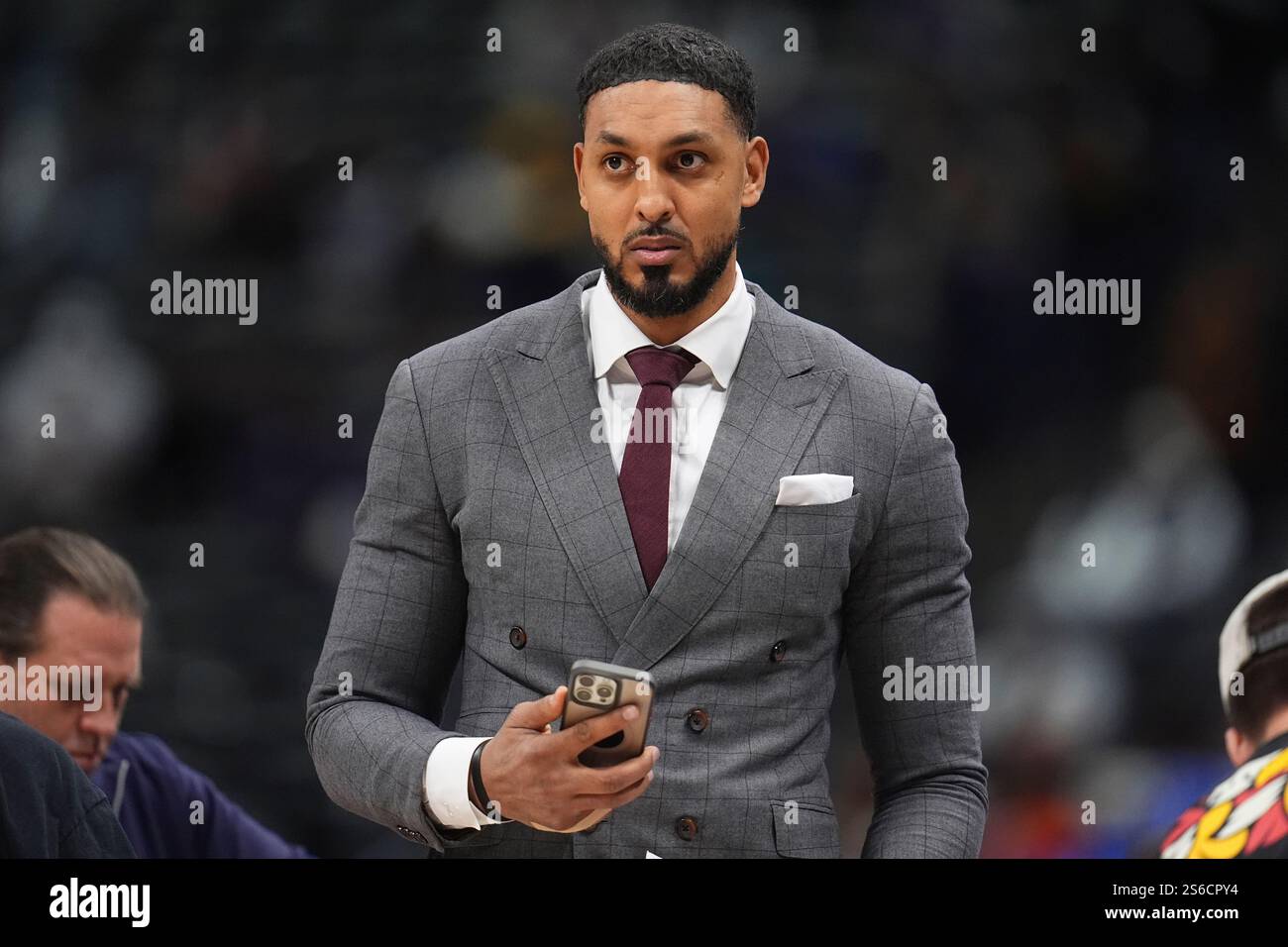 Houston Rockets television announcer Ryan Hollins in the first half of ...