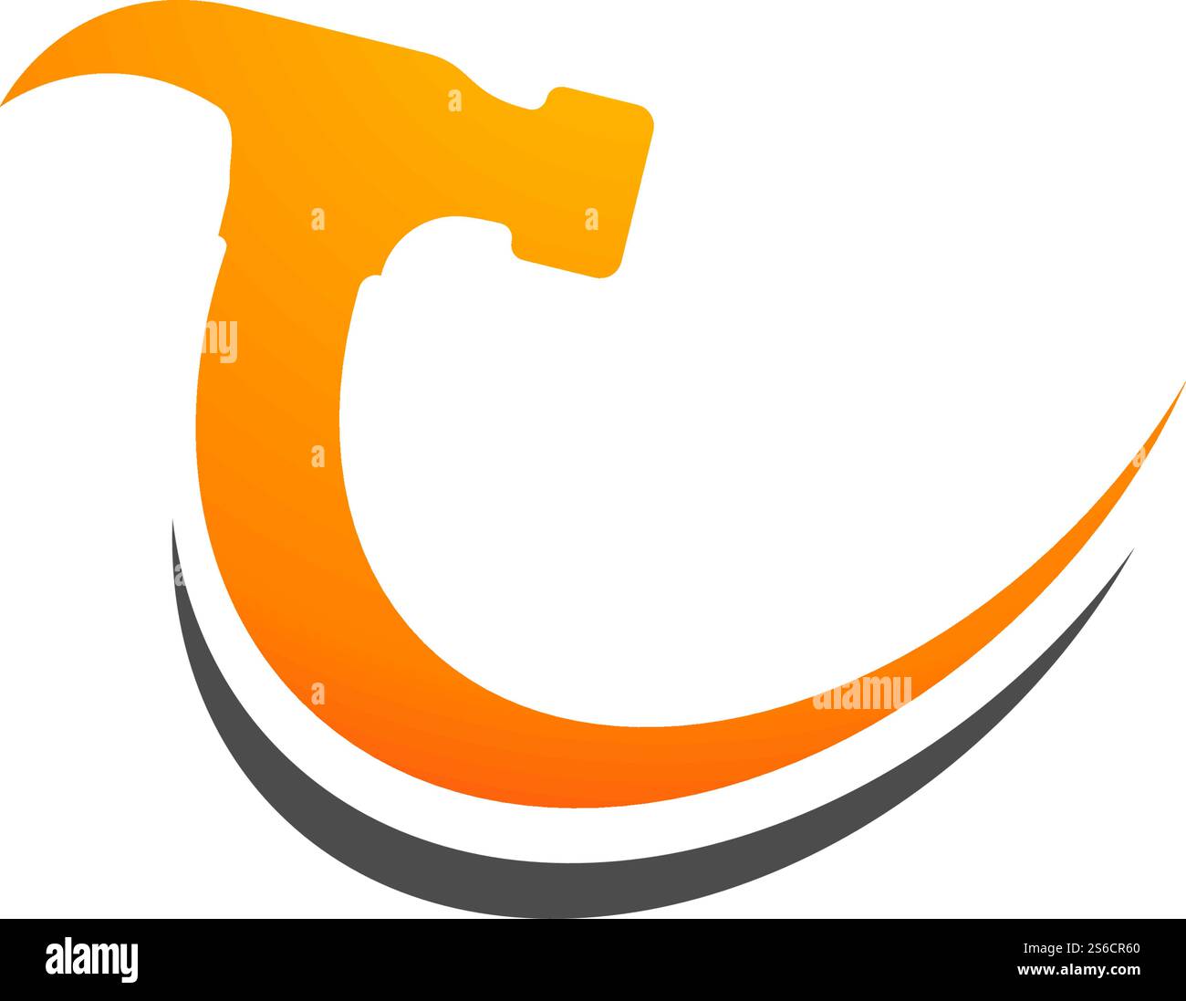 Hammer construction logo illustration flat design Stock Vector Image ...