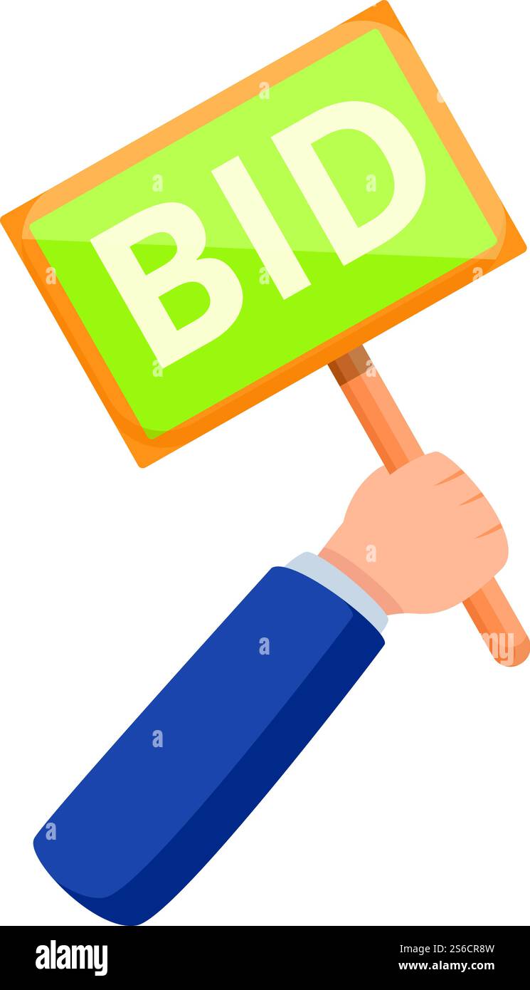 Bid sign board icon. Cartoon of bid sign board vector icon for web ...