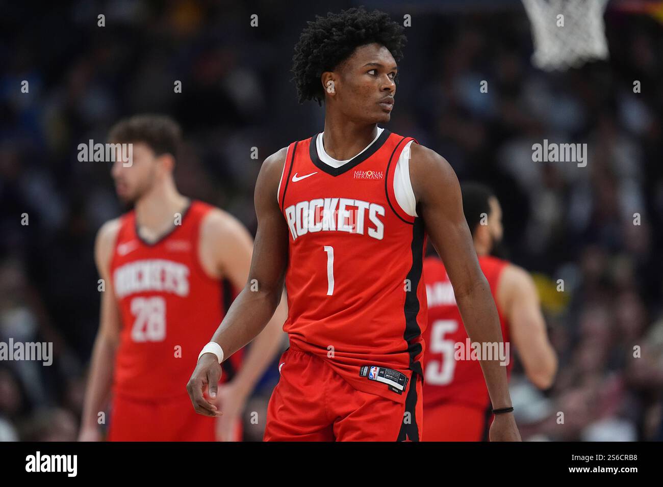 Houston Rockets forward Amen Thompson (1) in the second half of an NBA ...
