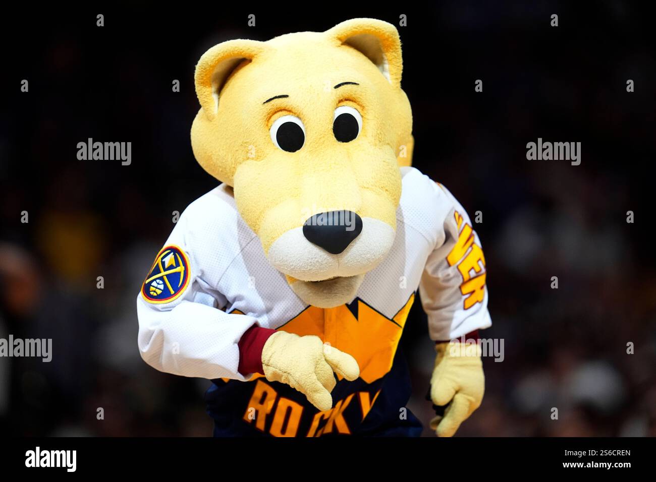 Denver Nuggets mascot Rocky the mountain lion in the second half of an ...
