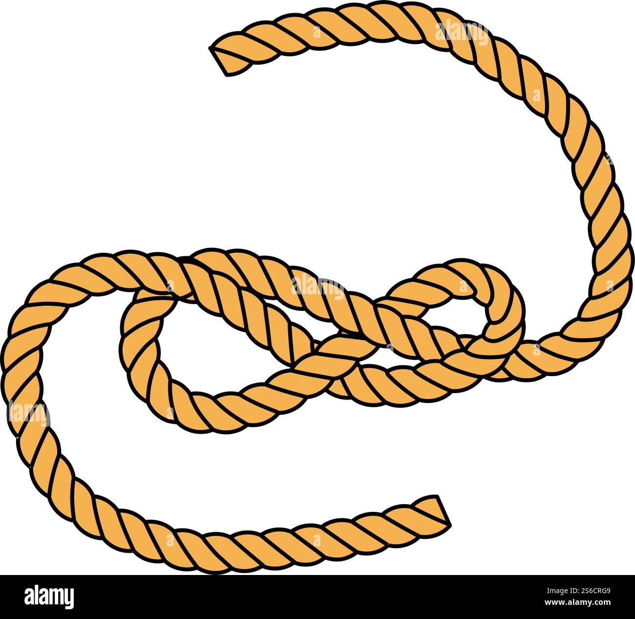 Icon Of Rope. Editable Outline With Color Fill Design. Vector ...